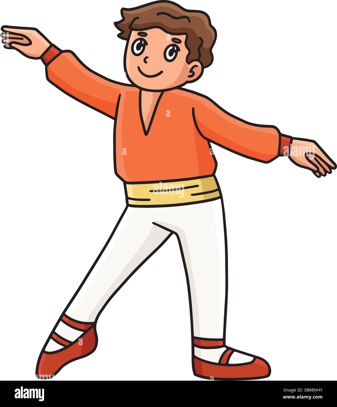 Ballet Danseur Making Step to Side Cartoon Clipart Stock Vector Image ...