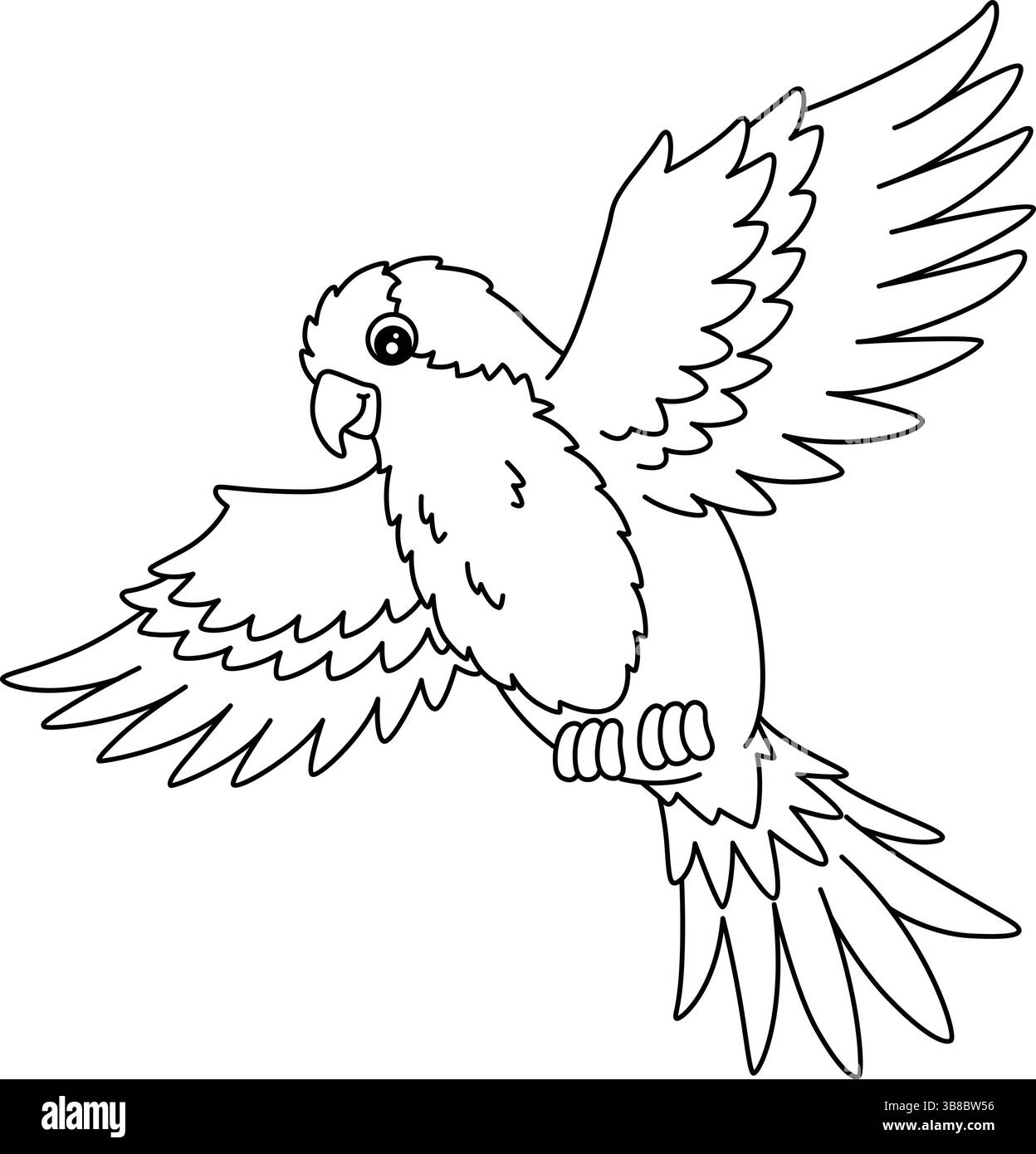 Bird Monk Parakeet Isolated Coloring Page for Kids Stock Vector Image ...