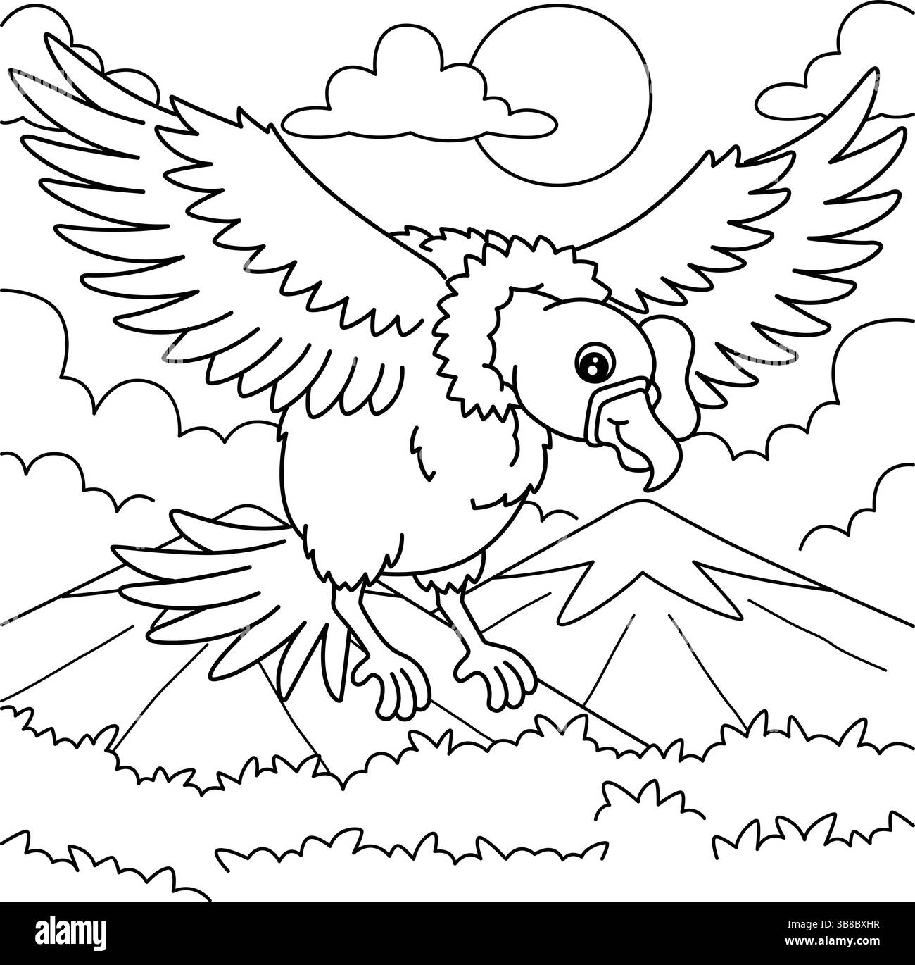 Bird Andean Condor Coloring Page for Kids Stock Vector Image & Art - Alamy