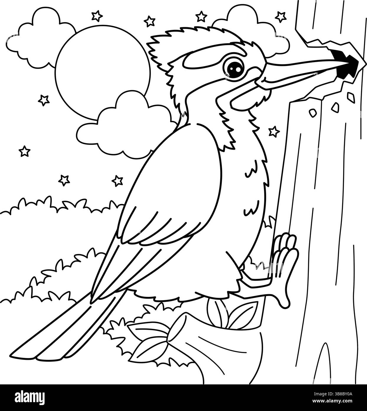Bird Woodpecker Coloring Page for Kids Stock Vector Image & Art - Alamy