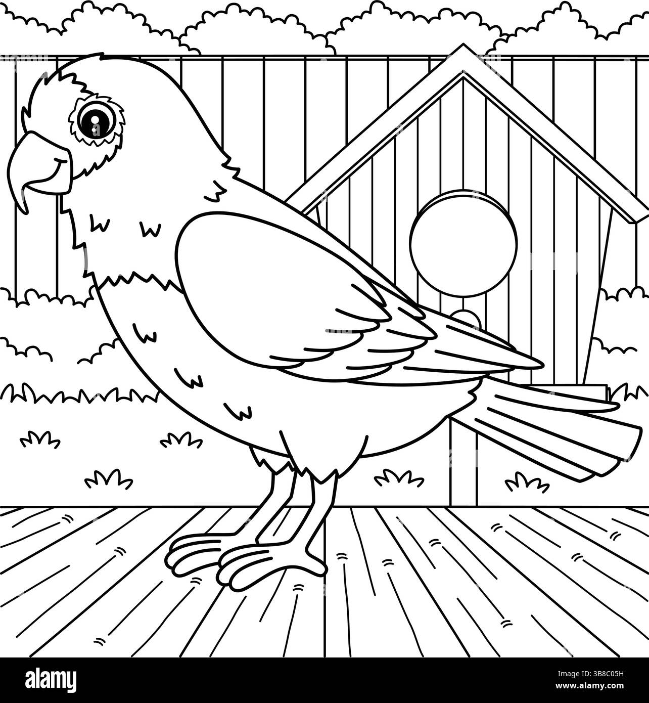 Bird Conure Coloring Page for Kids Stock Vector Image & Art - Alamy
