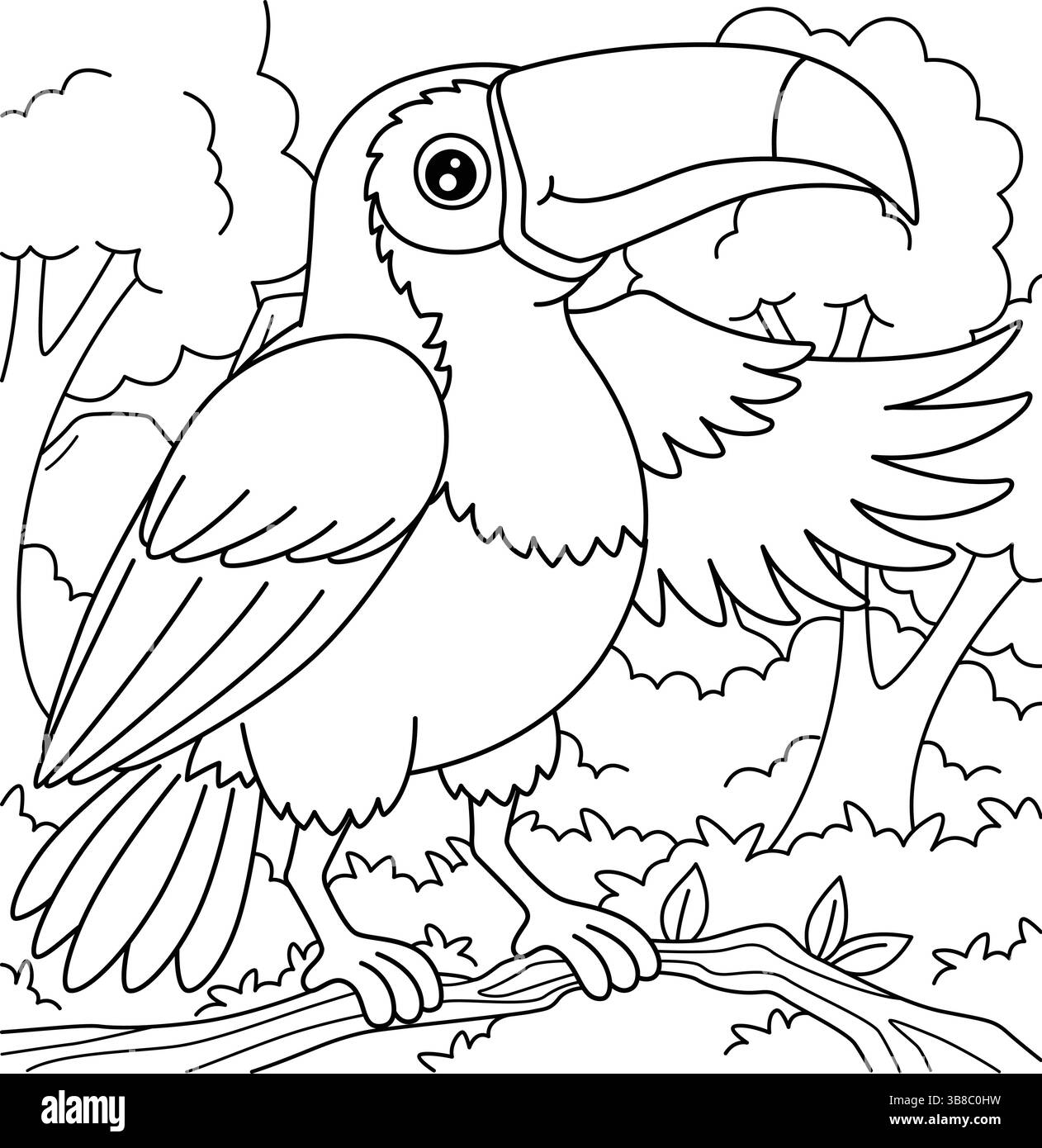 Bird Tucan Coloring Page for Kids Stock Vector Image & Art - Alamy