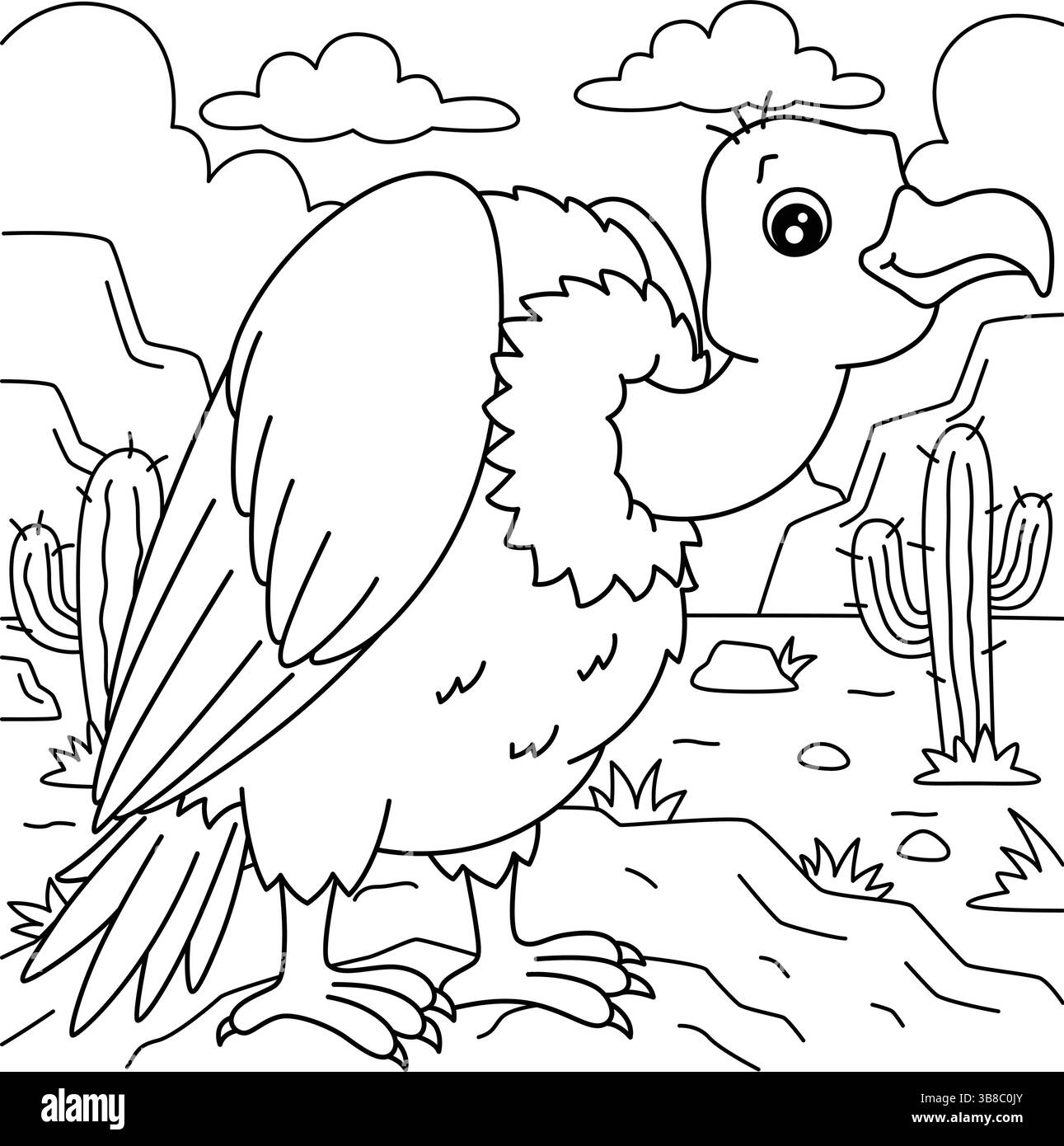 Bird Vulture Coloring Page for Kids Stock Vector Image & Art - Alamy