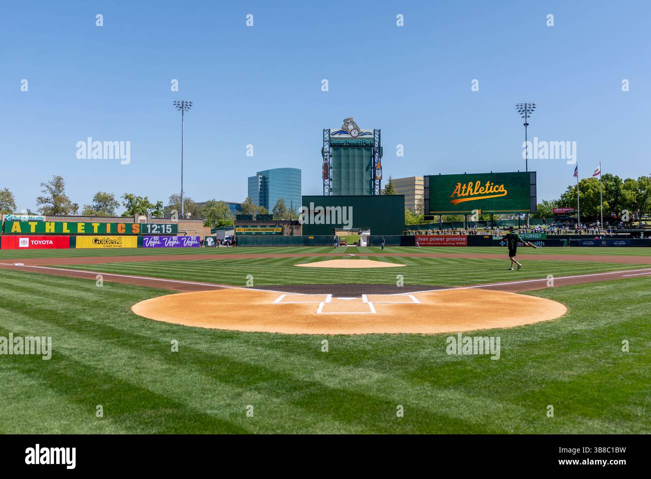 SACRAMENTO, CA - MAY 07: Sutter Health park is ready before the MLB ...