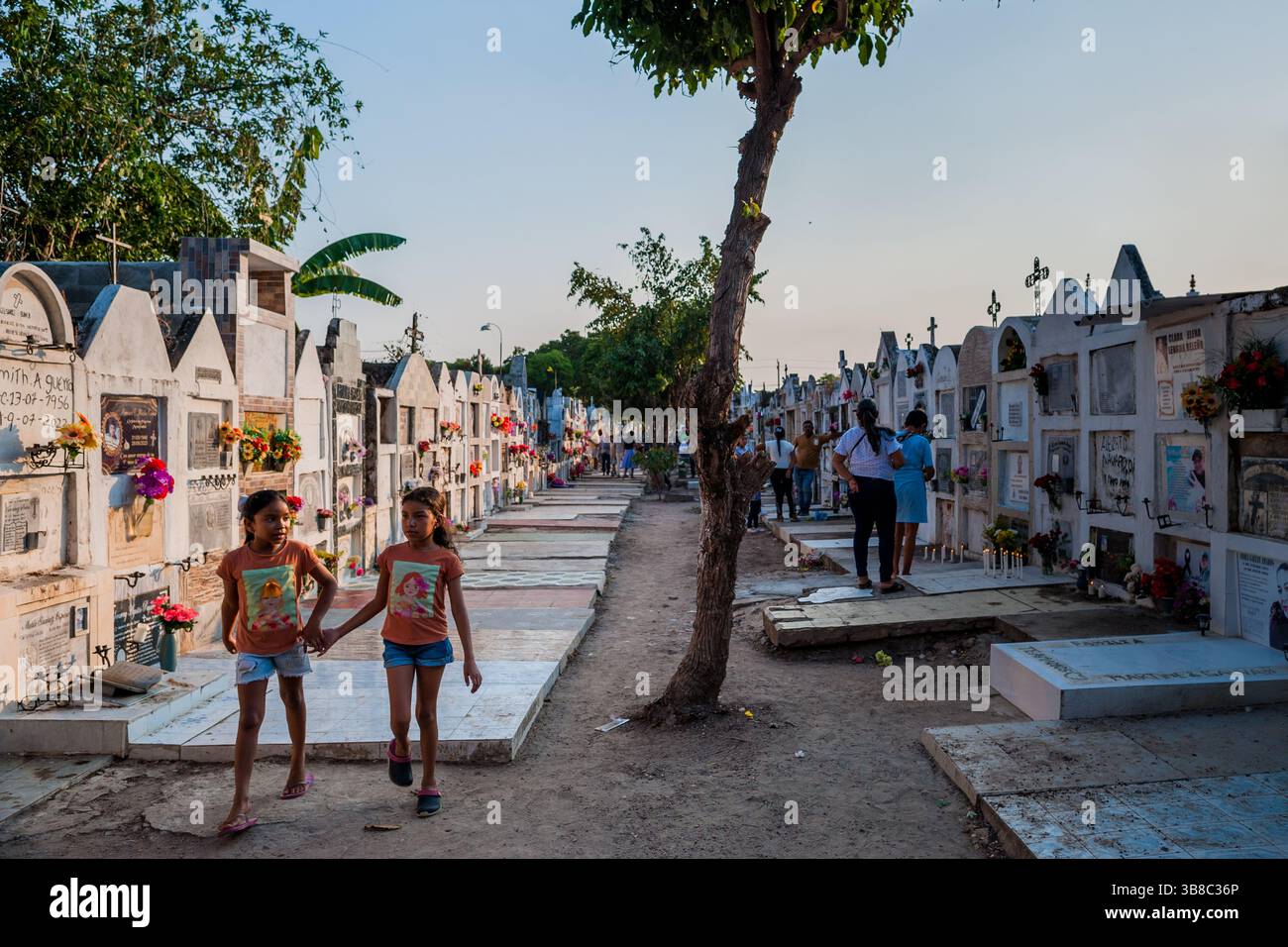 Colombians clean and decorate niches in the columbarium during the Holy ...