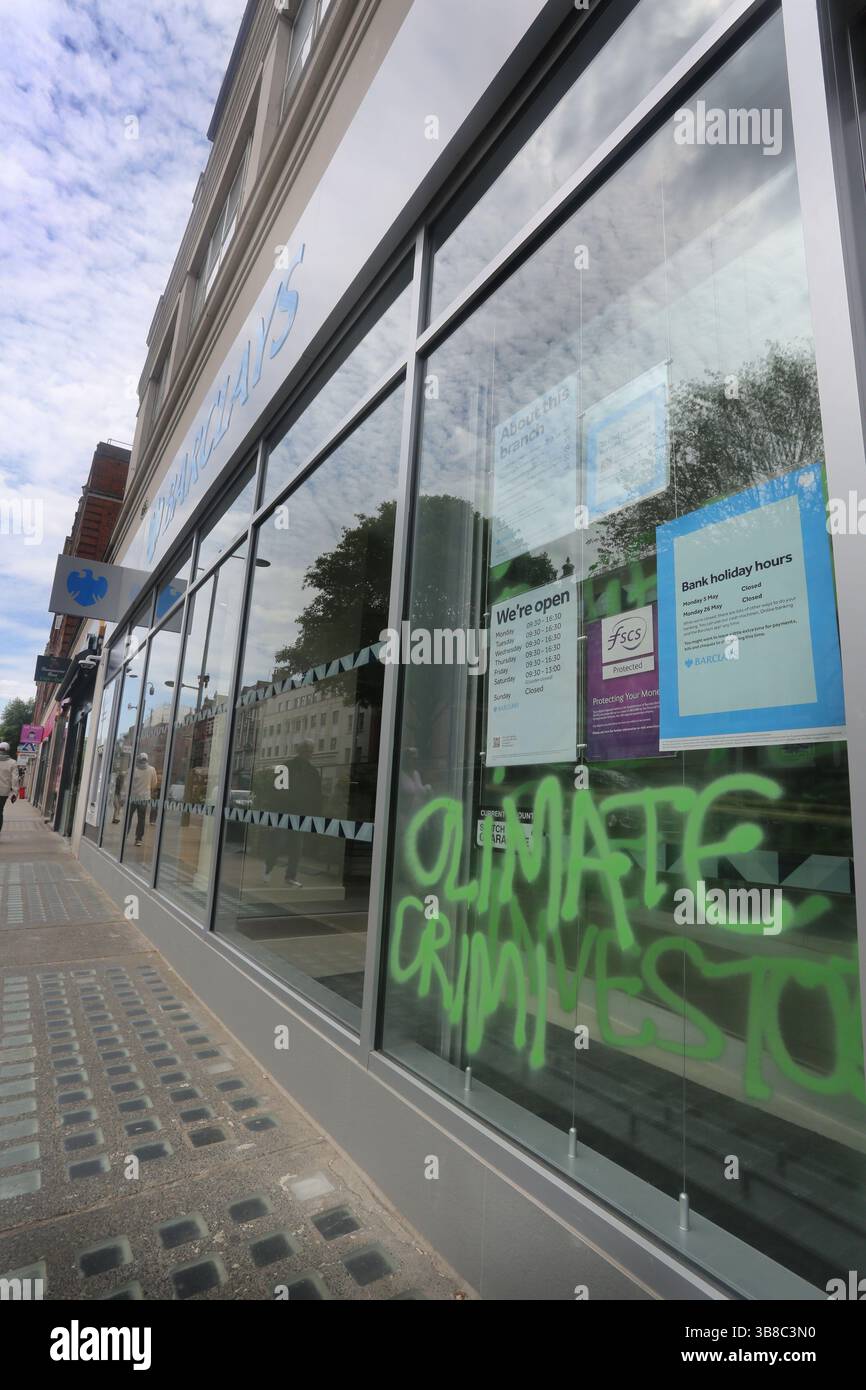London, England, UK. 7th May, 2025. Activists leave graffiti about ...