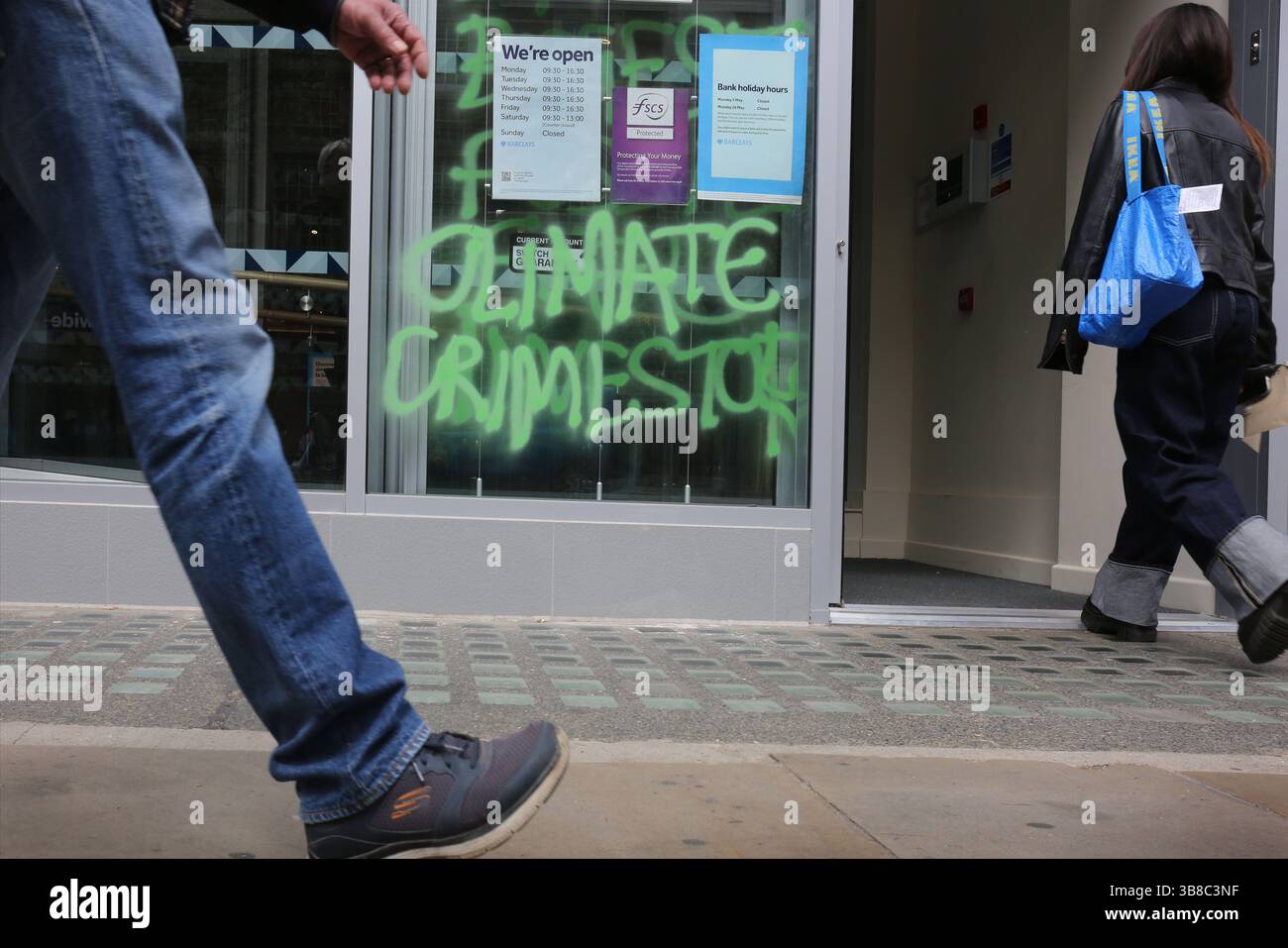 London, England, UK. 7th May, 2025. Activists leave graffiti about ...