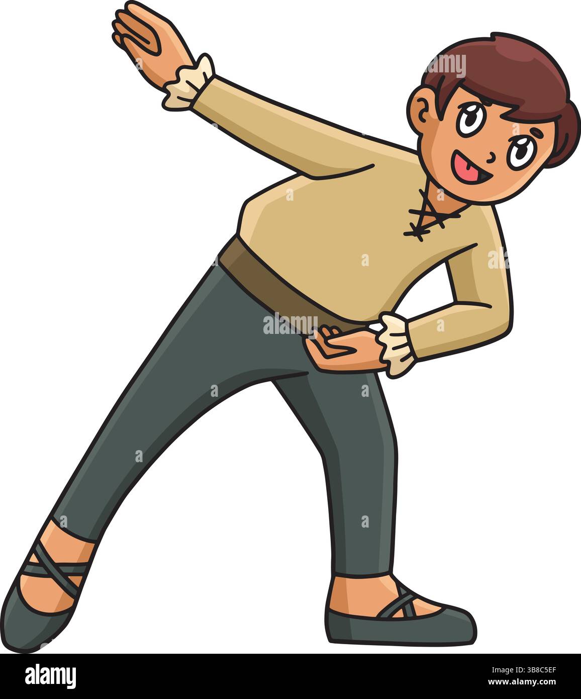 Ballet Danseur Bowing Cartoon Colored Clipart Stock Vector Image & Art ...