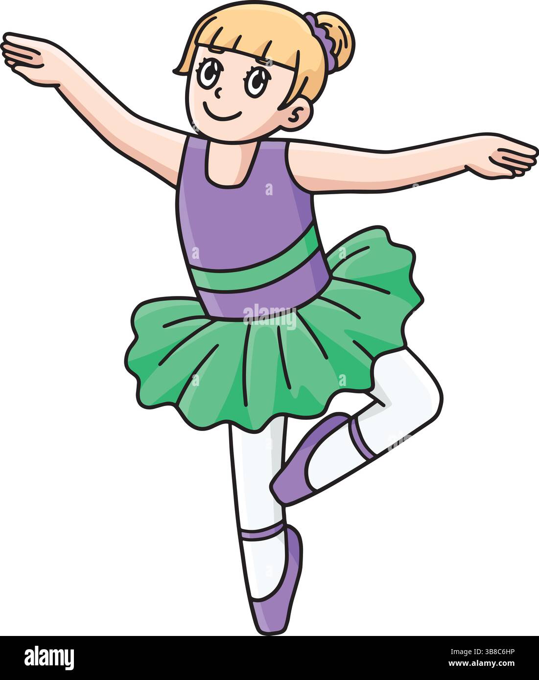 Ballerina doing a Coup de Pied Cartoon Clipart Stock Vector Image & Art ...