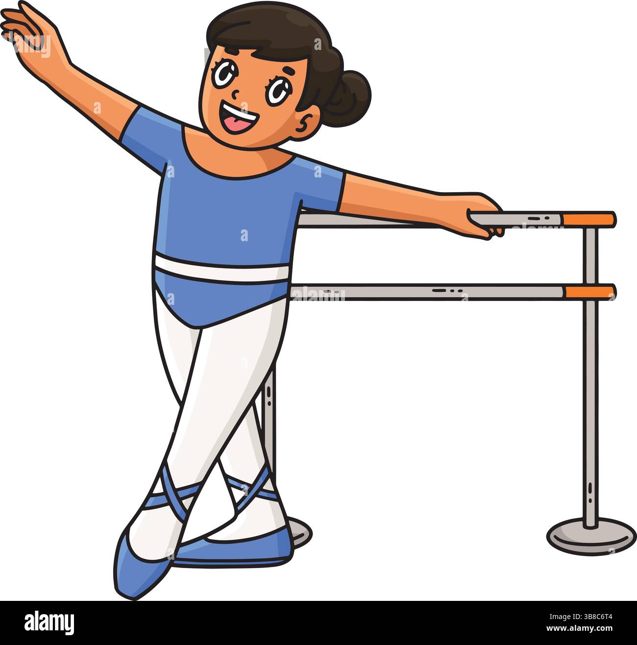 Ballerina Practicing with Ballet Bar Clipart Stock Vector Image & Art ...