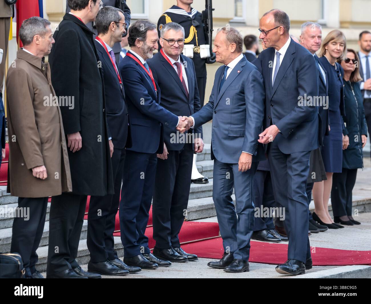 Warsaw, Poland. 07th May, 2025. Polish Prime Minister Donald Tusk meets German cabinet members ...