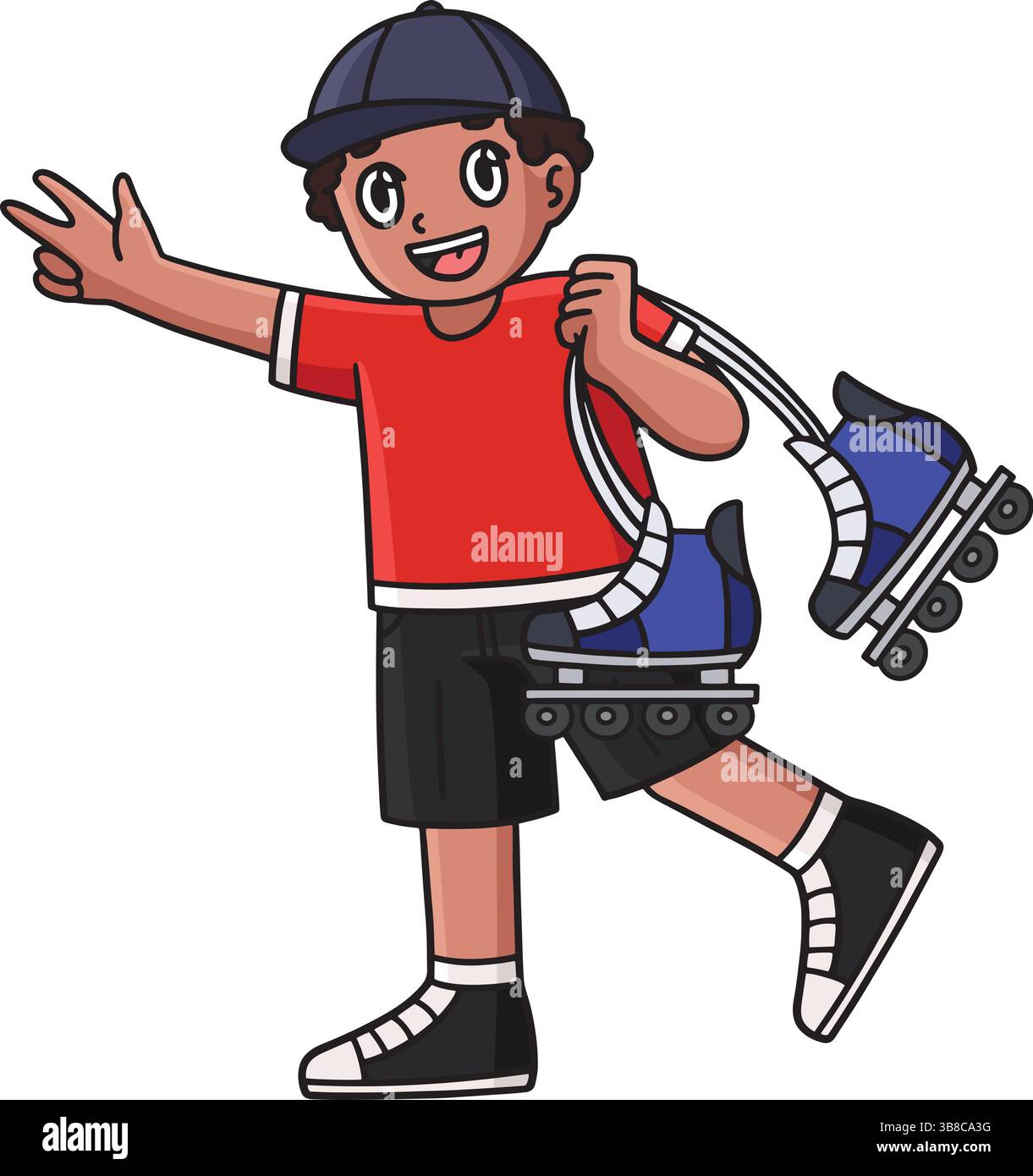 Inline Skater Carrying Skates Cartoon Clipart Stock Vector Image & Art ...