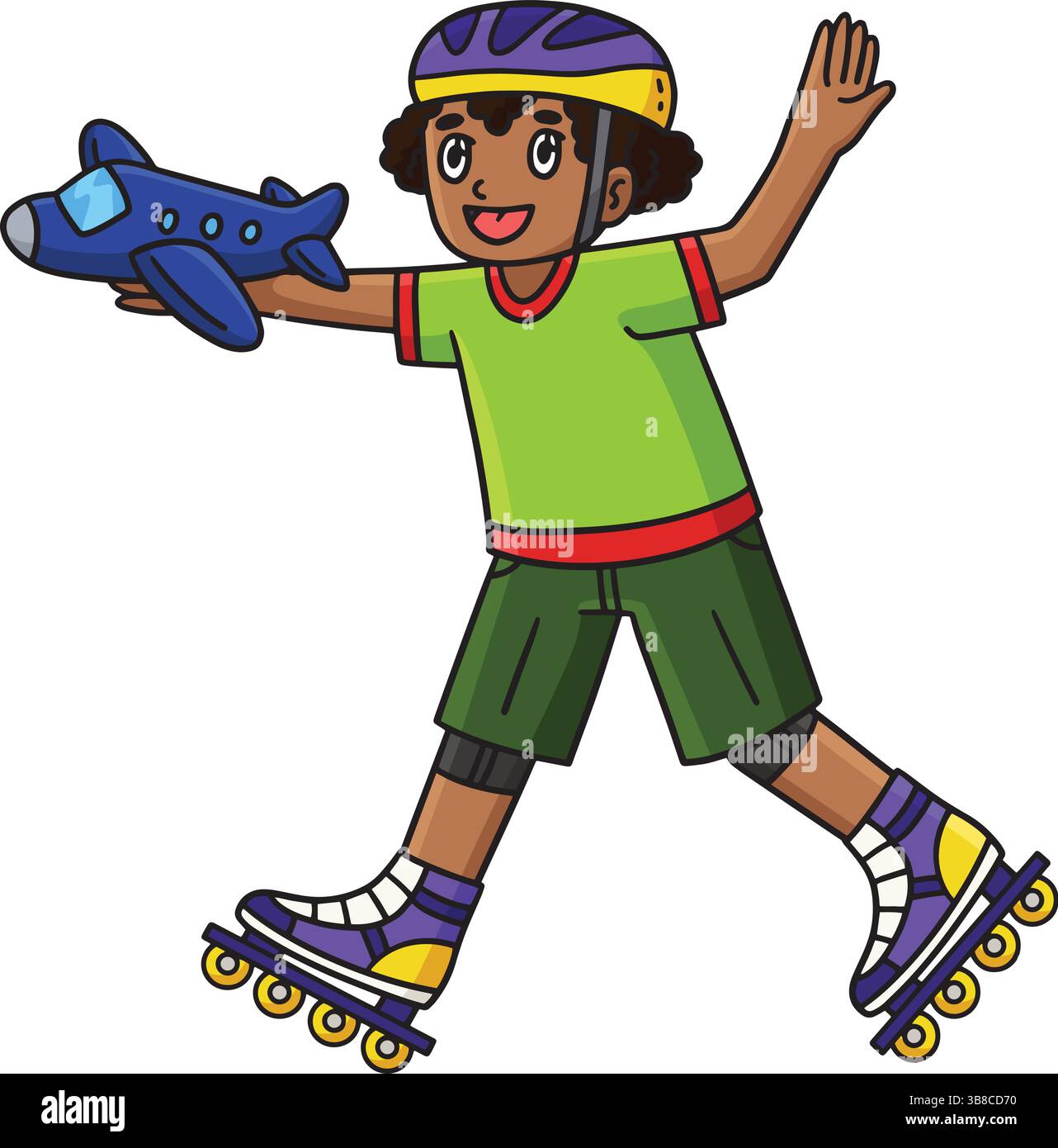Inline Skating Boy with Toy Cartoon Clipart Stock Vector Image & Art ...