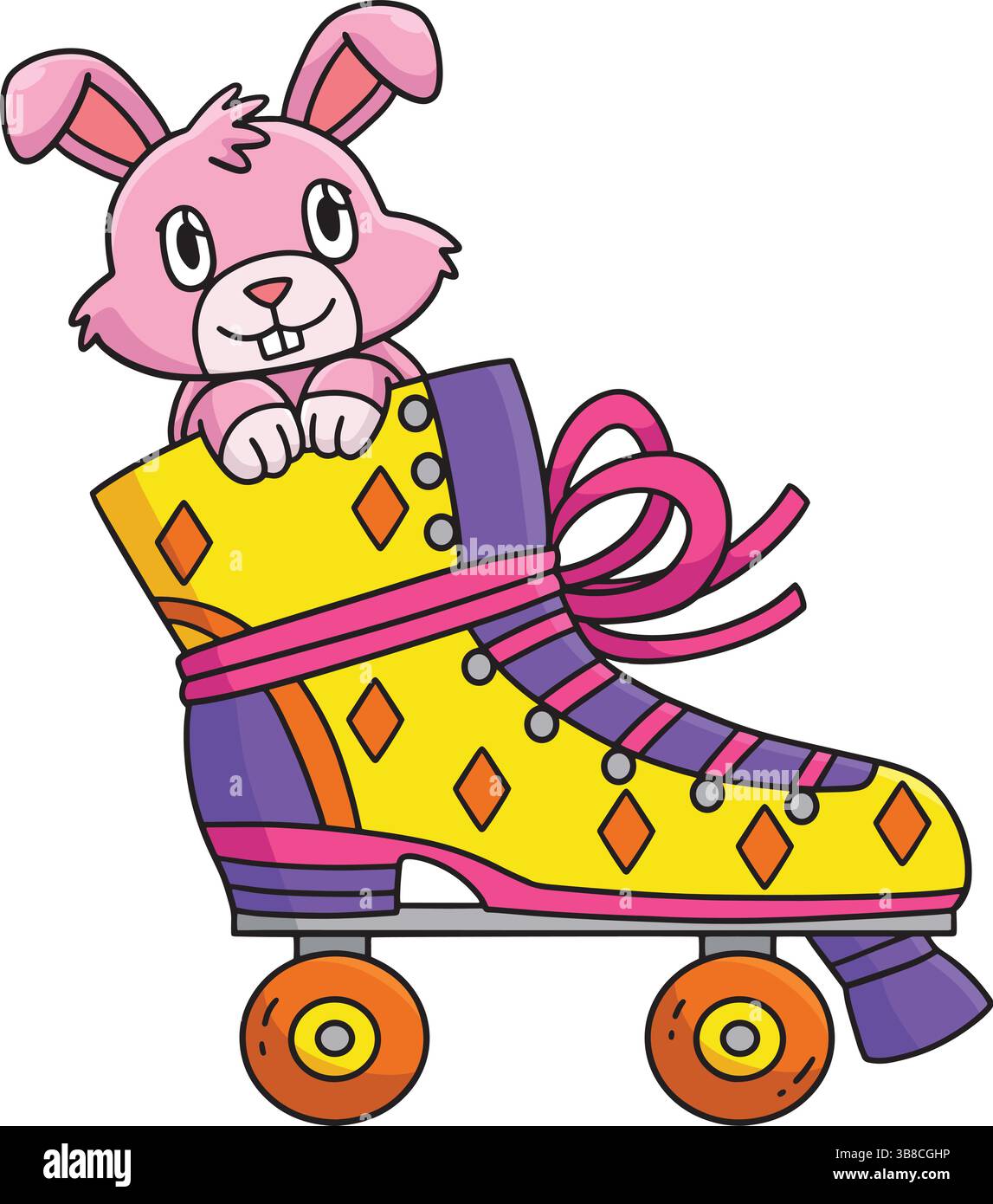 Roller Skate with a Bunny Peaking Out Clipart Stock Vector Image & Art ...