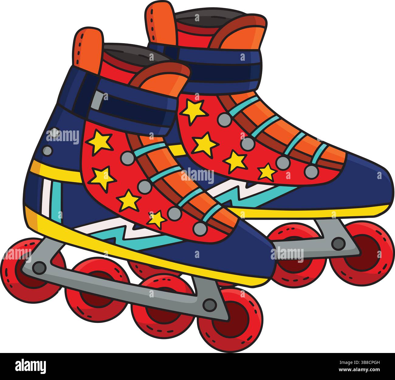Inline Skates for Boy Cartoon Colored Clipart Stock Vector Image & Art ...