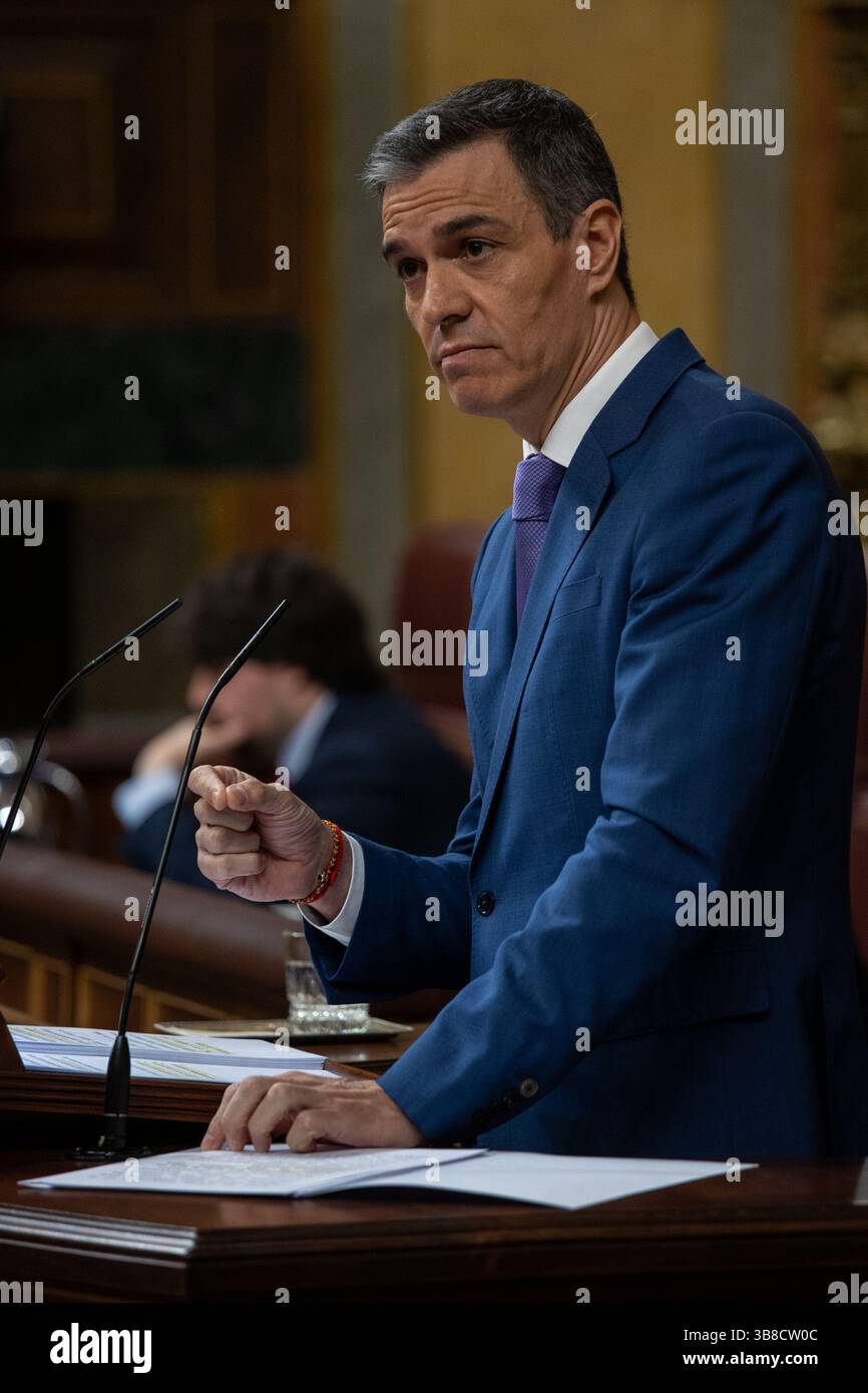 Madrid, Spain. 07th May, 2025. Spanish Prime Minister Pedro Sanchez ...