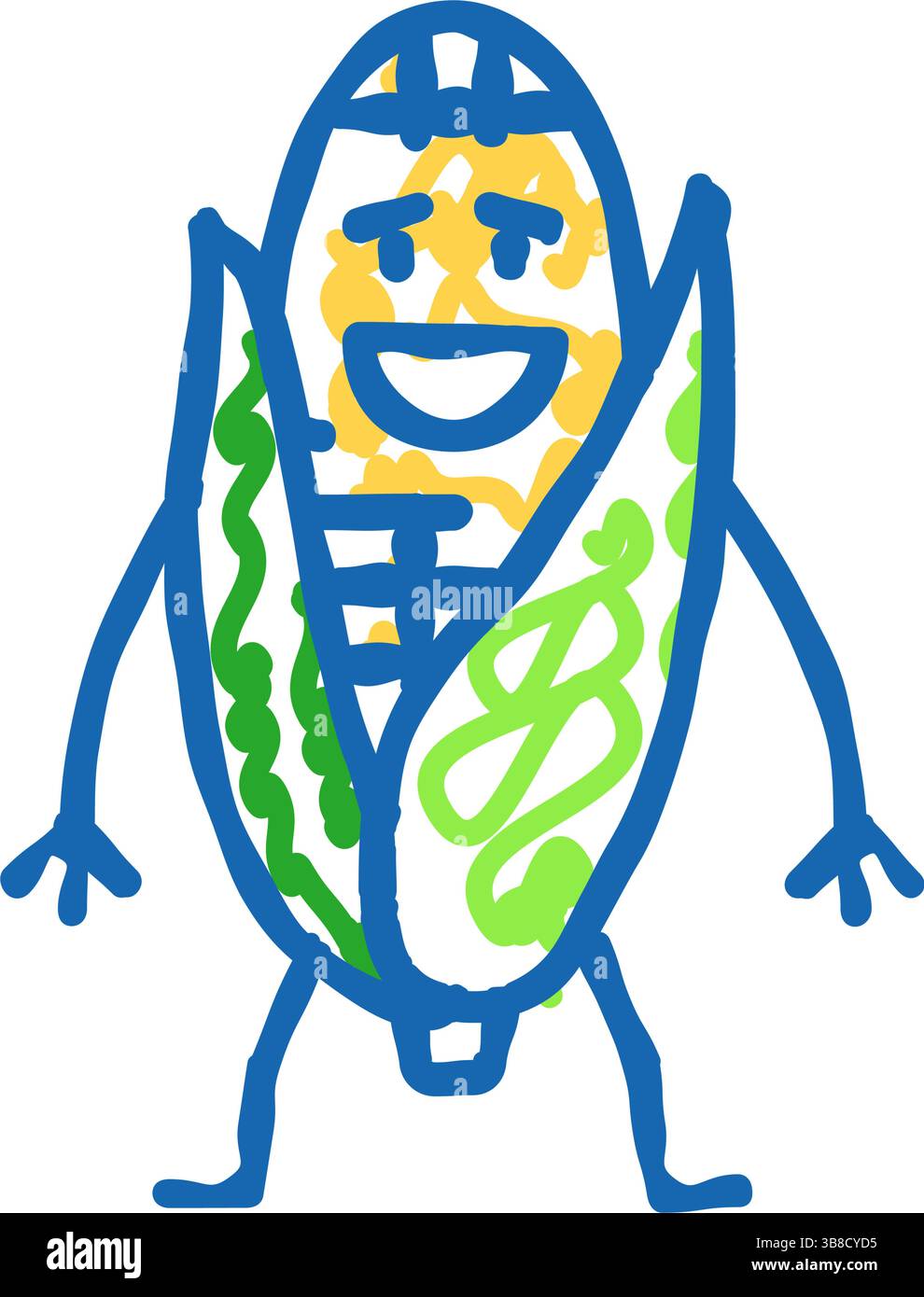 corn character icon doodle illustration Stock Vector Image & Art - Alamy