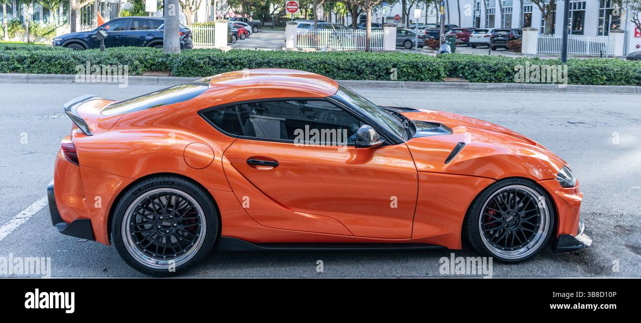 Miami, Florida, USA - November 26, 2024: Toyota Supra sportscar. Luxury ...
