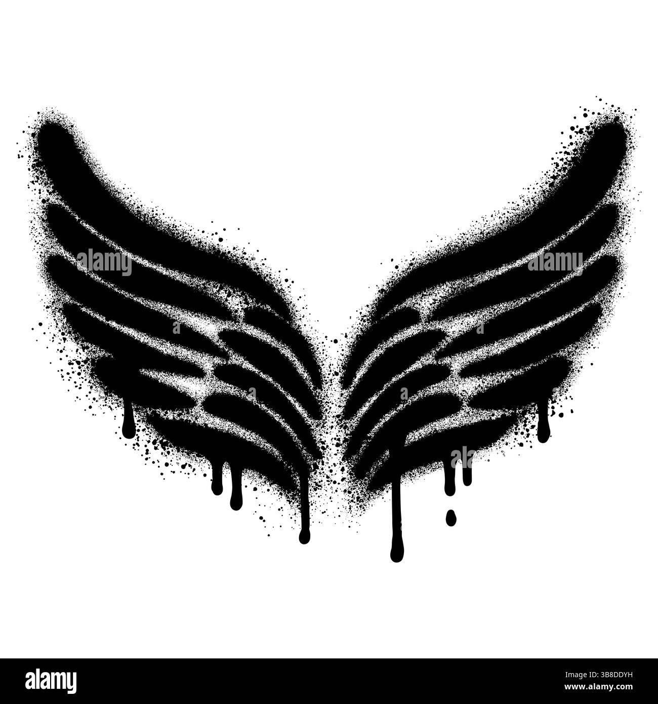 Spray Painted Graffiti Wing Sprayed Isolated on white Background Stock ...
