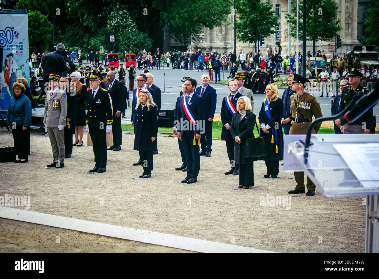 Reims, France, May 7, 2025 At the War Memorial, commemorations marking ...