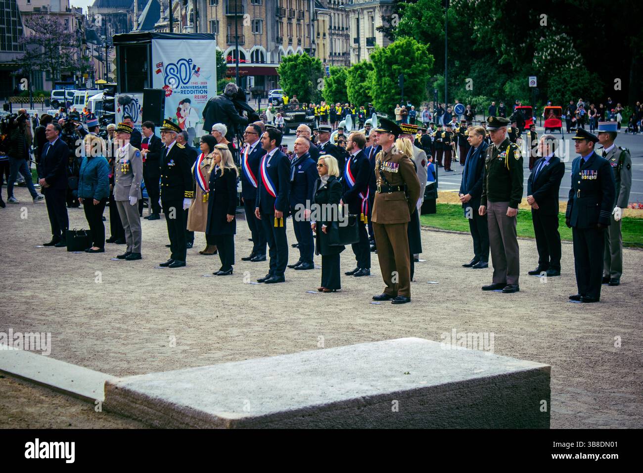 Reims, France, May 7, 2025 At the War Memorial, commemorations marking ...