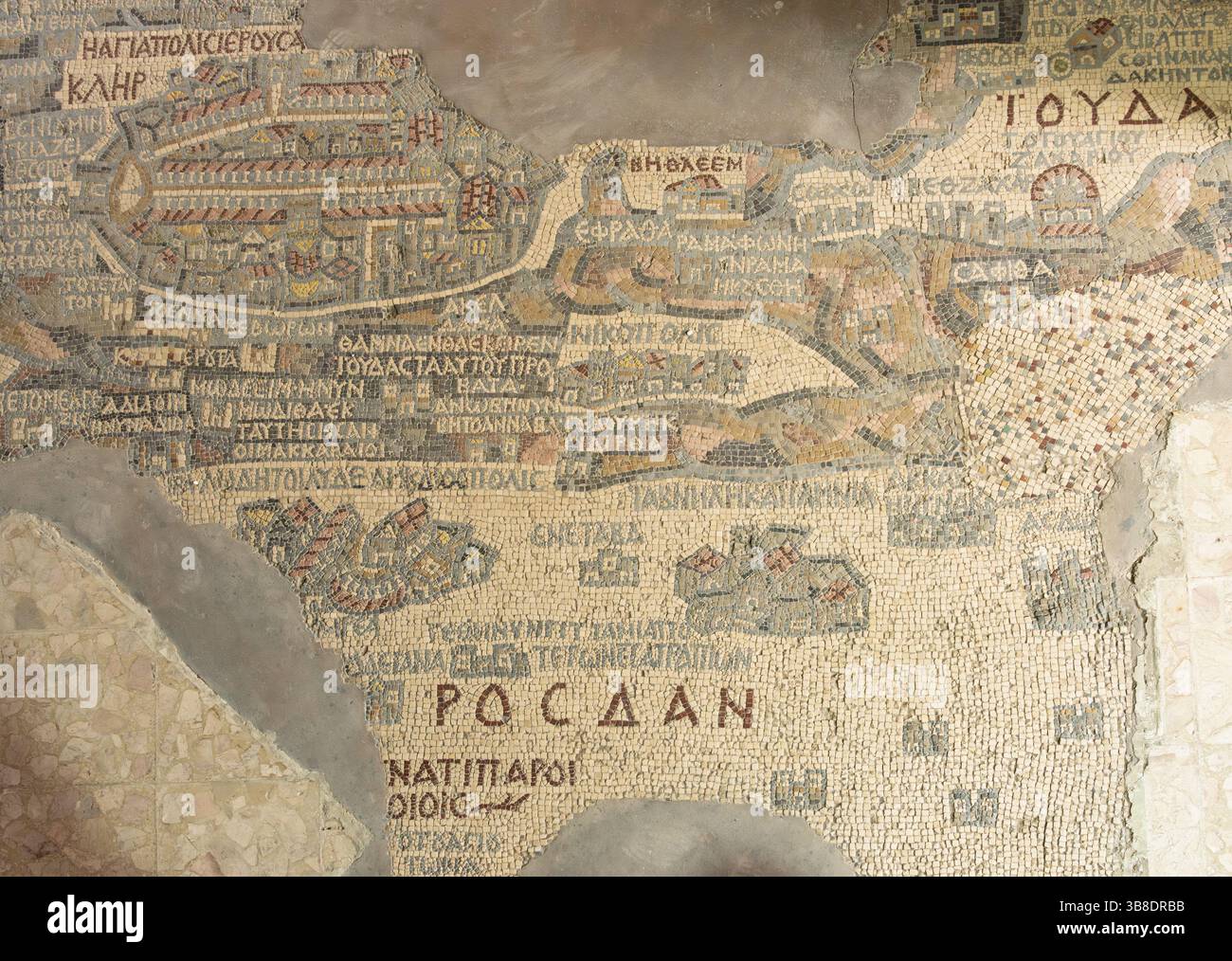 Madaba Mosaic map on floor of Saint George church is 5th Century ...
