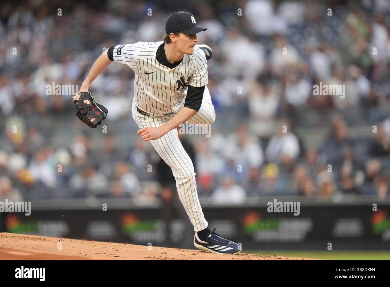 New York Yankees' Max Fried pitches during the first inning of a ...
