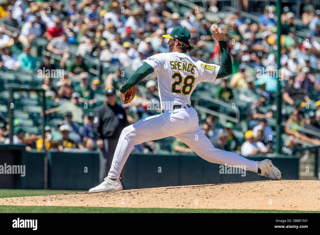 SACRAMENTO, CA - MAY 07: Oakland Athletics pitcher Mitch Spence (28 ...