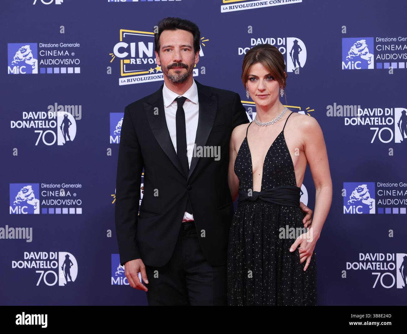Rome, Italy. 08th May, 2025. Rome, 70th edition of the David di Donatello, red carpet - In the ...