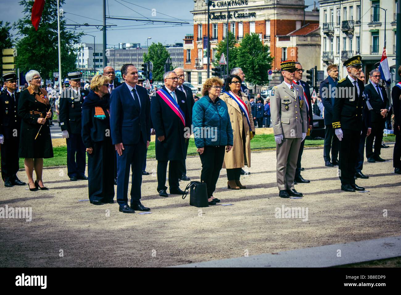 Reims, France, May 7, 2025 At the War Memorial, commemorations marking ...