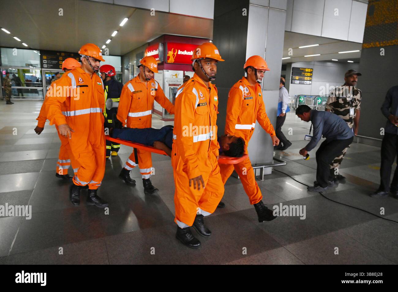 NEW DELHI, INDIA - MAY 7: Civil Defence with NDRF and Fire Services personnel take part in a ...
