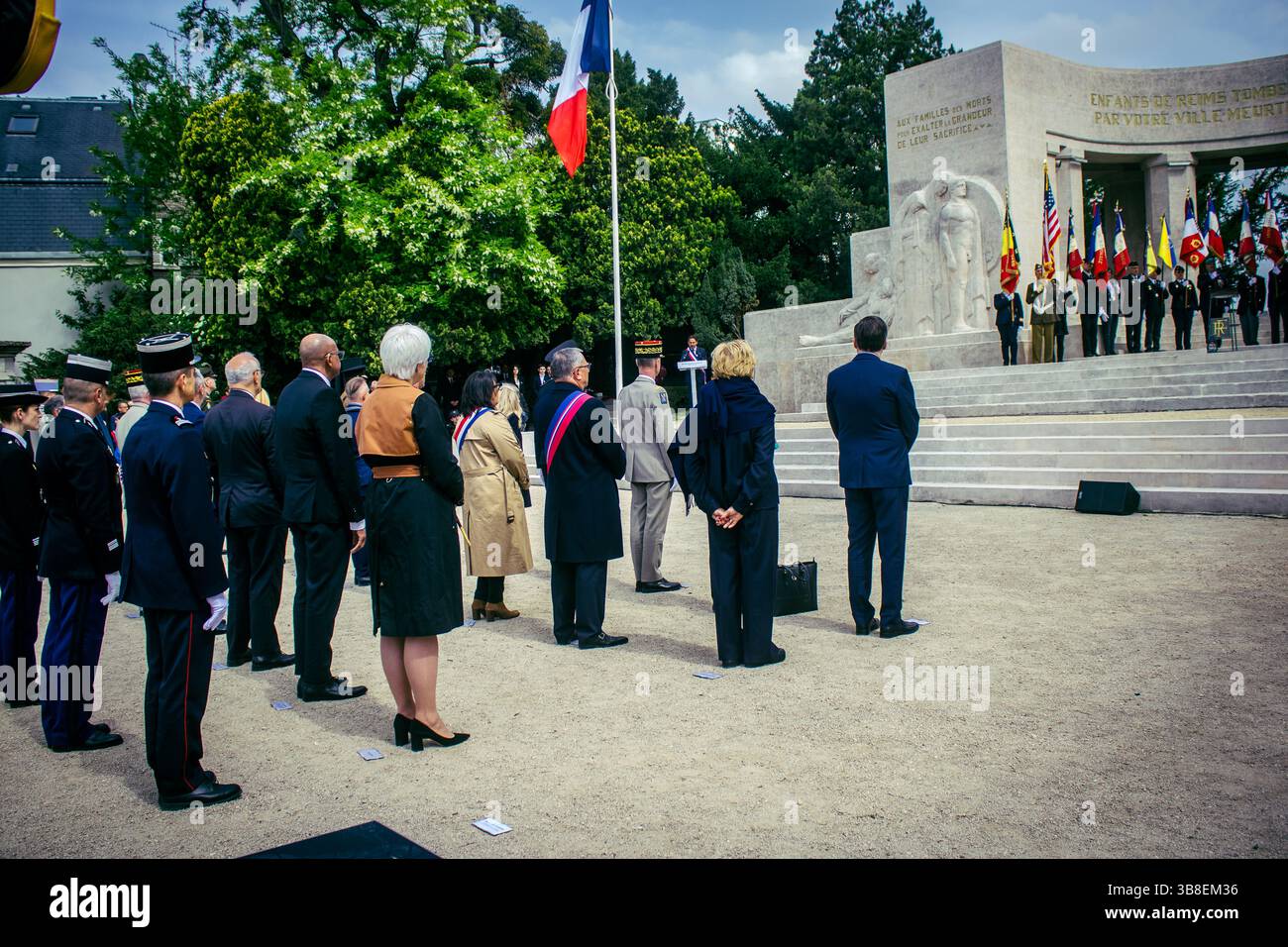 Reims, France, May 7, 2025 At the War Memorial, commemorations marking ...