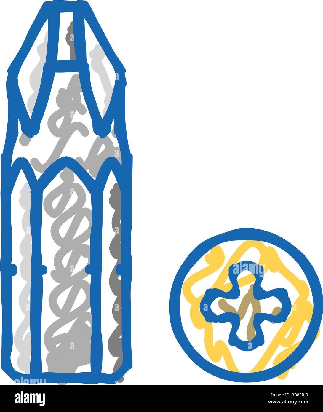 phillips head screwdriver bit icon doodle illustration Stock Vector ...