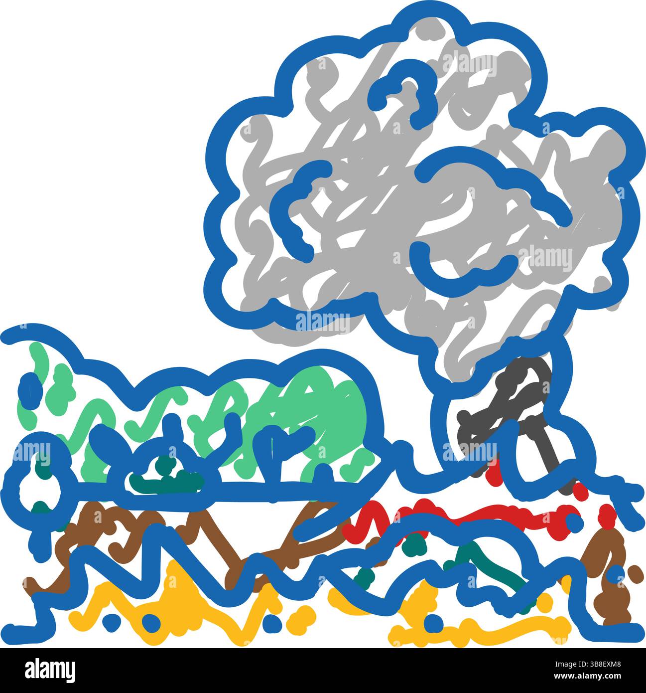 wildfire fire icon doodle illustration Stock Vector Image & Art - Alamy