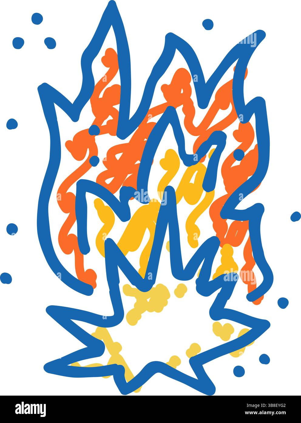 sparkle fire icon doodle illustration Stock Vector Image & Art - Alamy