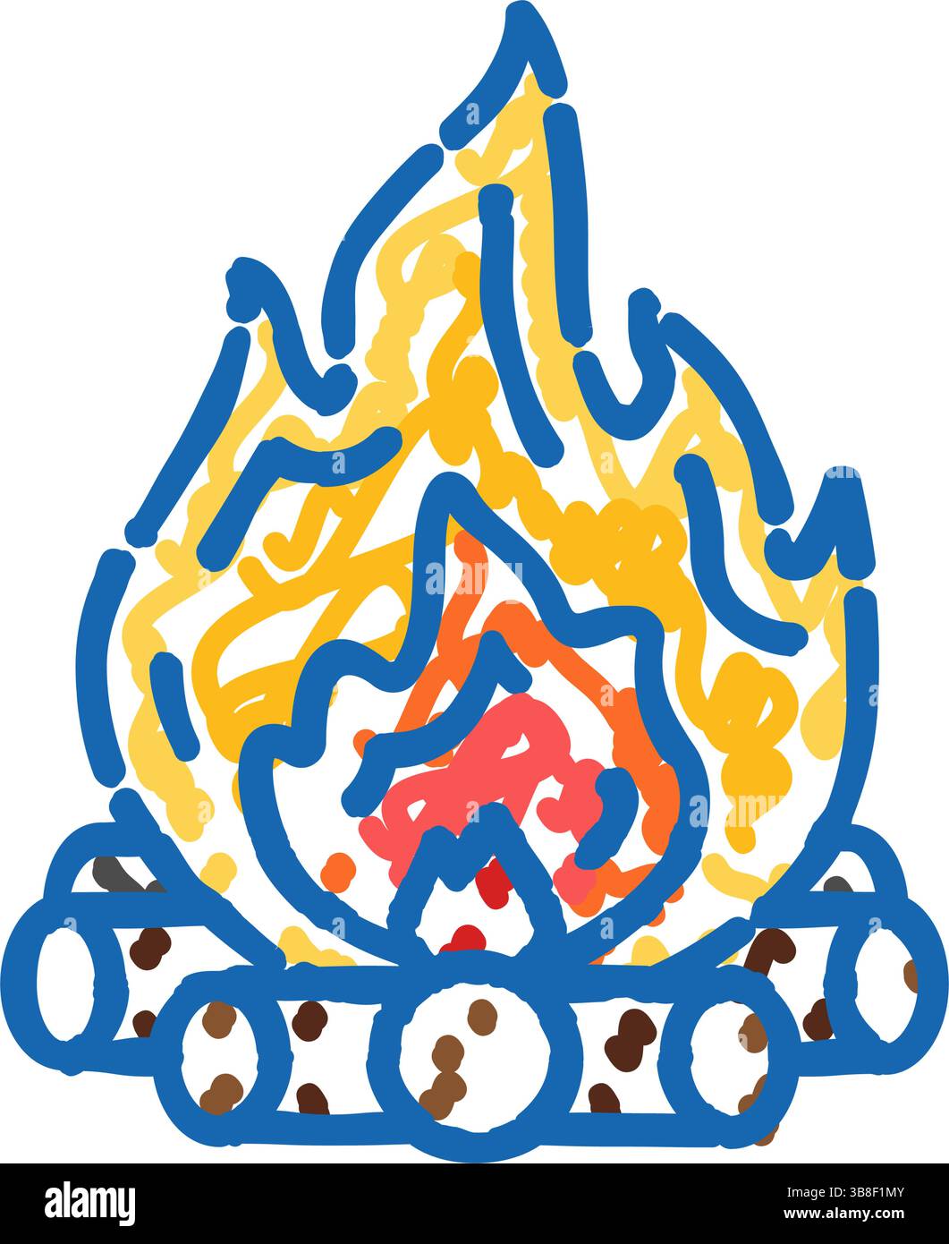 bonfire fire icon doodle illustration Stock Vector Image & Art - Alamy