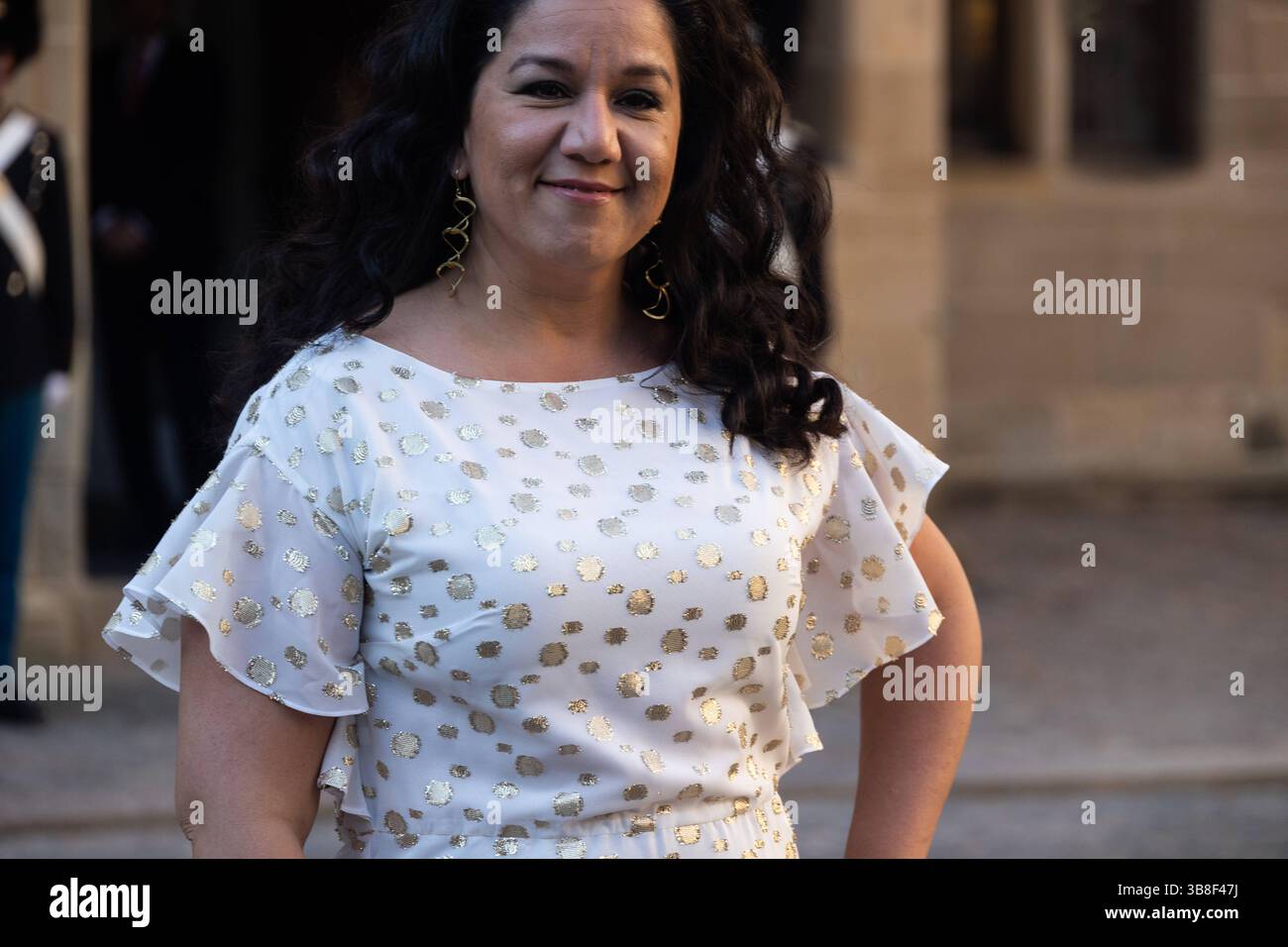Danish journalist Simi Jan arrives at Kronborg Castle where TM The King ...