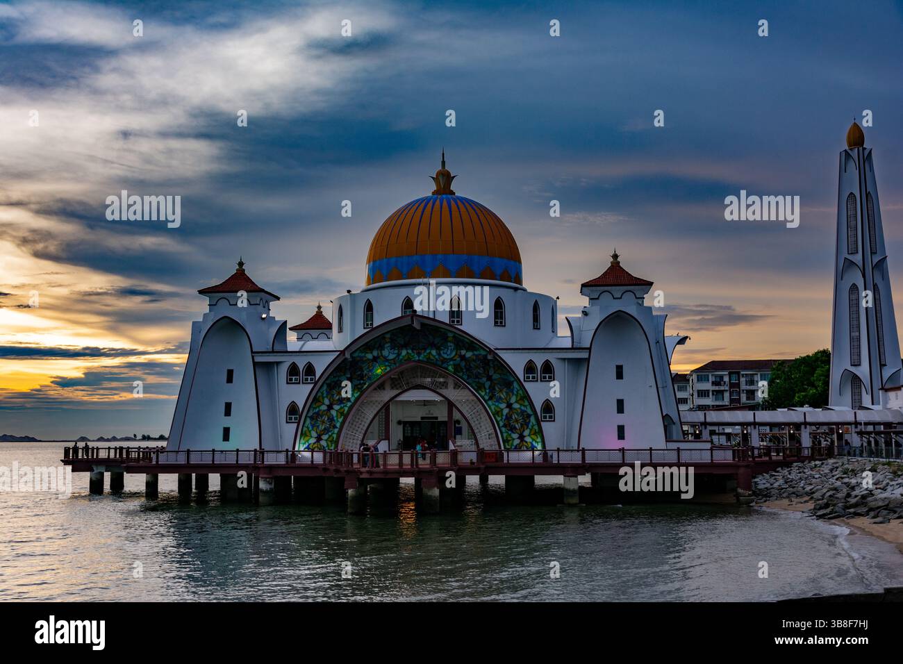 Bandar Melaka, Malaysia- April 16 2025.Masjid Selat Melaka is a ...