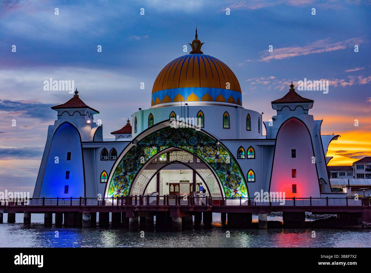 Bandar Melaka, Malaysia- April 16 2025.Masjid Selat Melaka is a ...