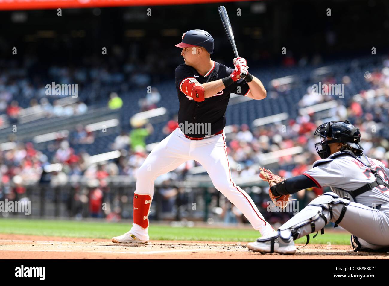 Washington Nationals' Nathaniel Lowe in action during a baseball game ...