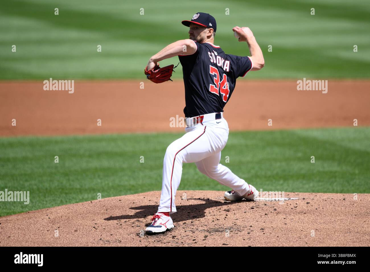 Washington Nationals starting pitcher Michael Soroka in action during a ...