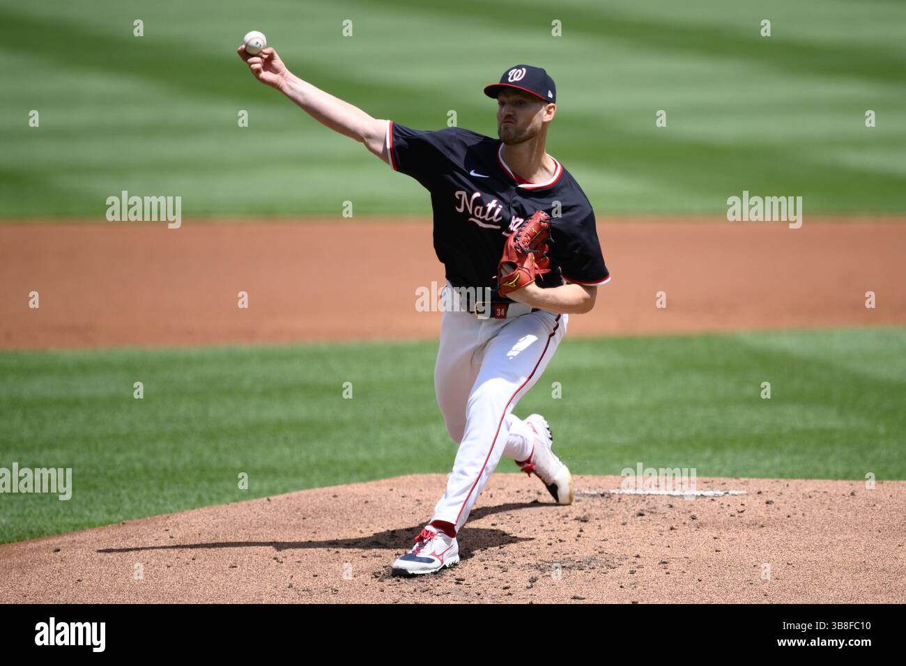 Washington Nationals starting pitcher Michael Soroka in action during a ...