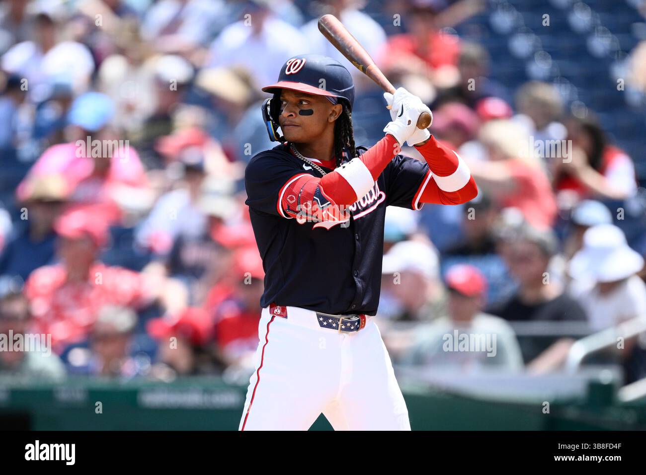 Washington Nationals' CJ Abrams in action during a baseball game ...
