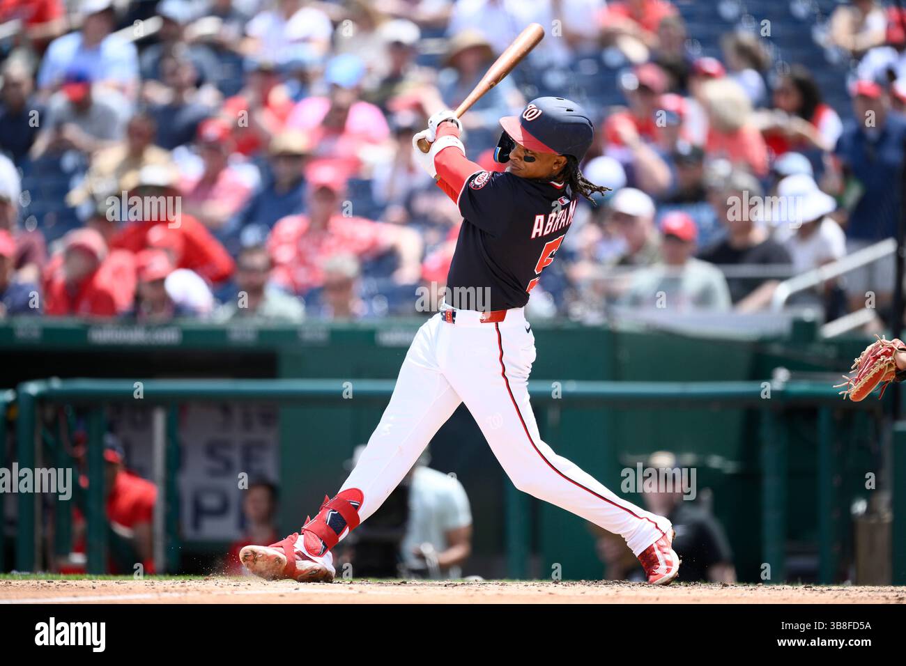 Washington Nationals' CJ Abrams in action during a baseball game ...