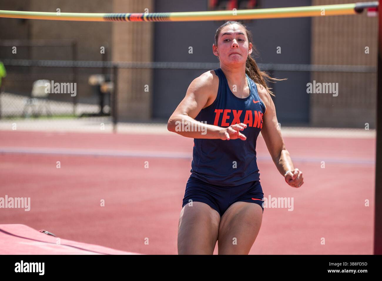 May 1, 2025: South Plains Texans athlete Abril Okon competes in the ...