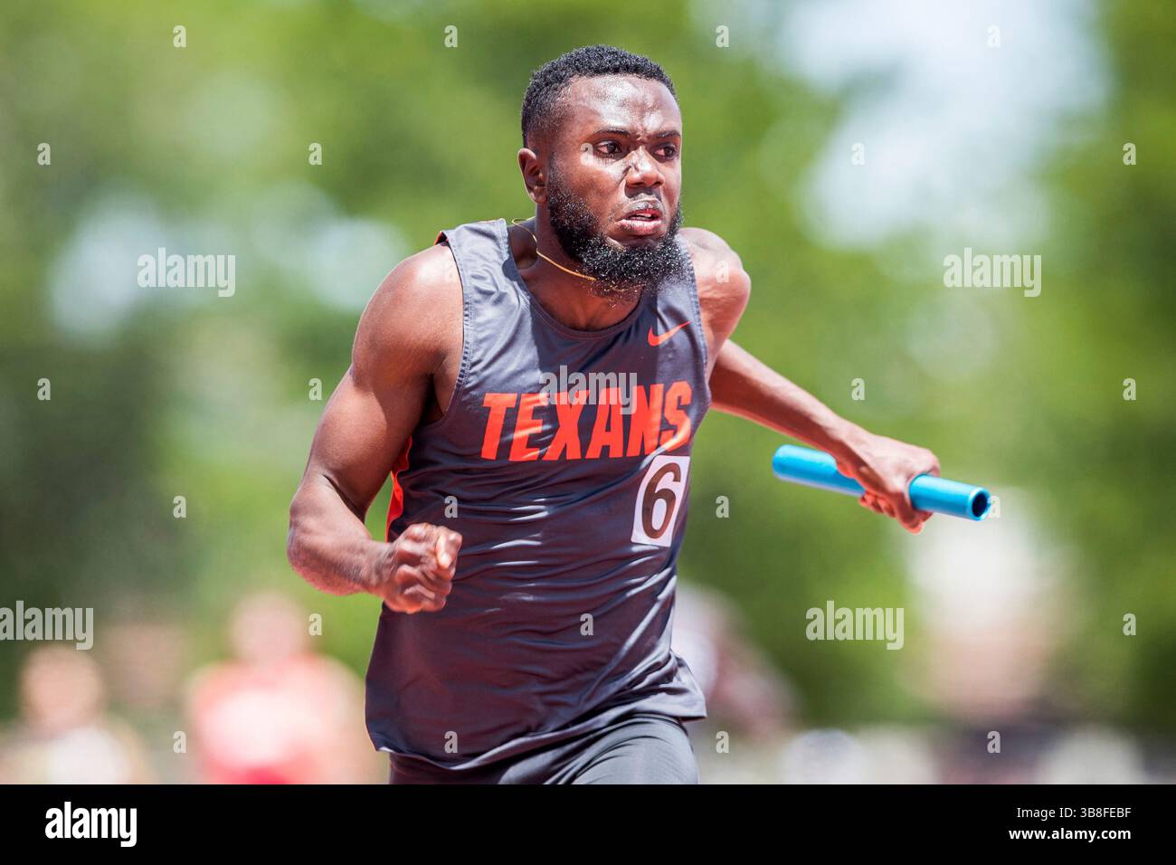 May 1, 2025: South Plains Texans sprinter Elijah Joseph competes in the ...