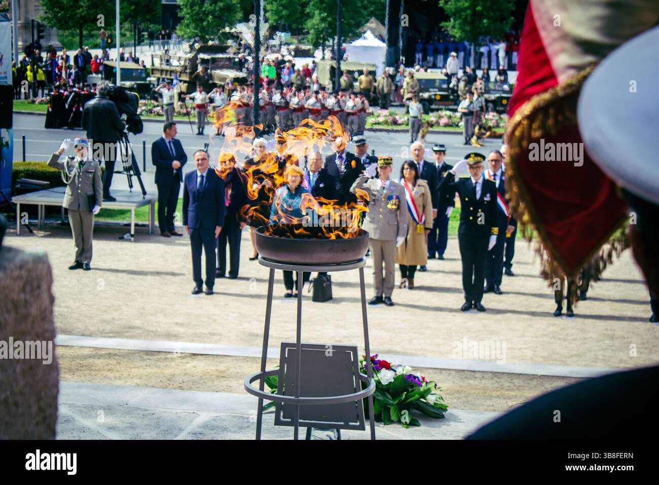 Reims, France, May 7, 2025 At the War Memorial, commemorations marking ...