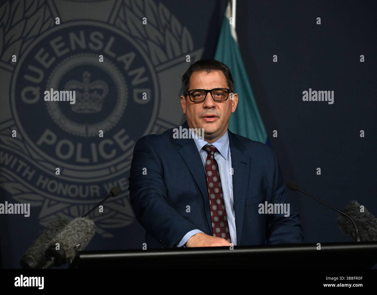 Detective Superintendent George Marchesini speaks to the media after a ...