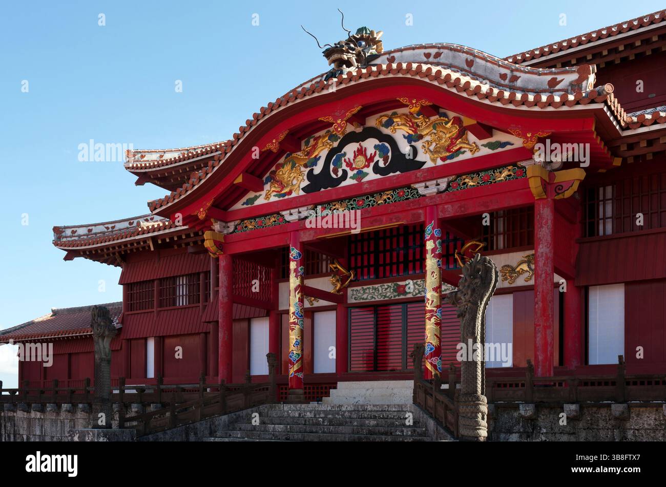 The Seiden (main hall) of Shuri Castle is a Ryukyu Kingdom "gusuku ...