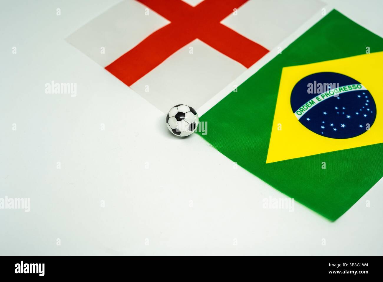 England vs Brazil, Football match with national flags Stock Photo - Alamy